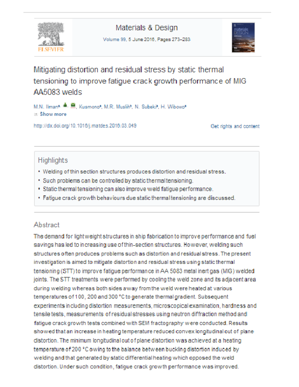 (PDF) Mitigating distortion and residual stress by static thermal ...