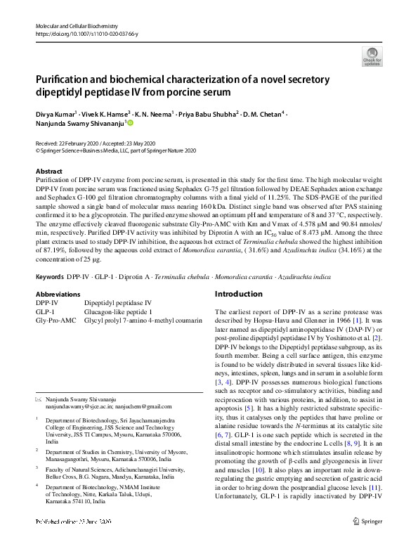 (PDF) Purification and biochemical characterization of angiotensin I-converting enzyme (ACE ...