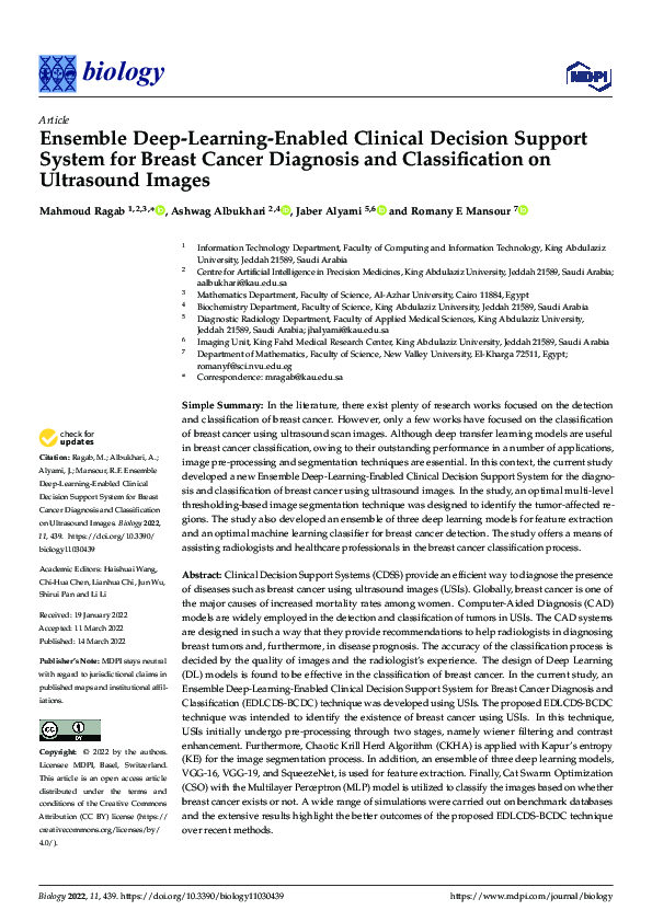 (PDF) Ensemble Deep-Learning-Enabled Clinical Decision Support System for Breast Cancer ...