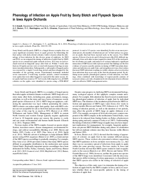 (PDF) Phenology of Infection on Apple Fruit by Sooty Blotch and ...