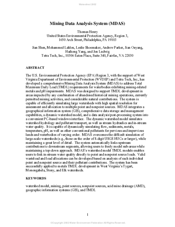 (PDF) Mining Data Analysis System (MDAS)