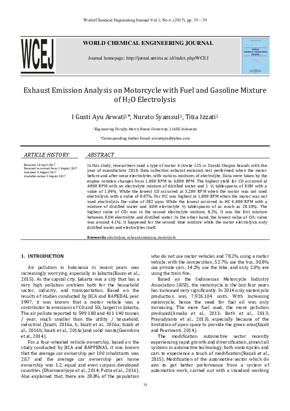 (PDF) Exhaust Emission Analysis on Motorcycle with Fuel and Gasoline ...