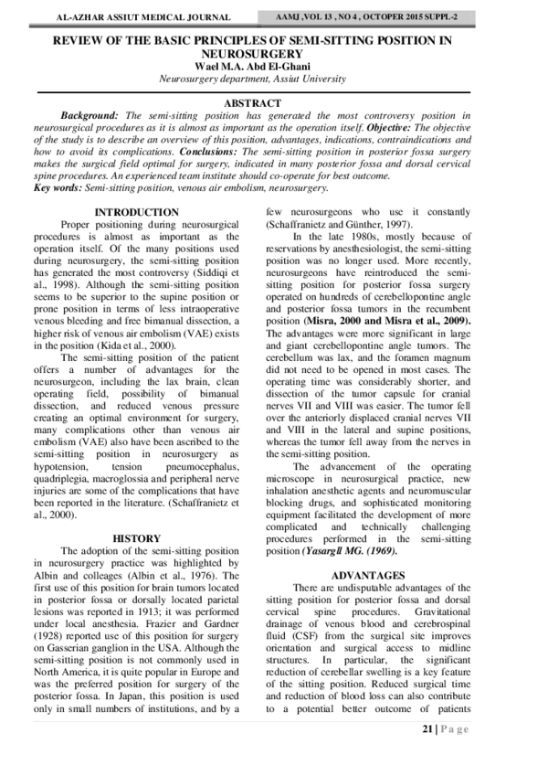 (PDF) Review of the Basic Principles of Semi-Sitting Position in ...