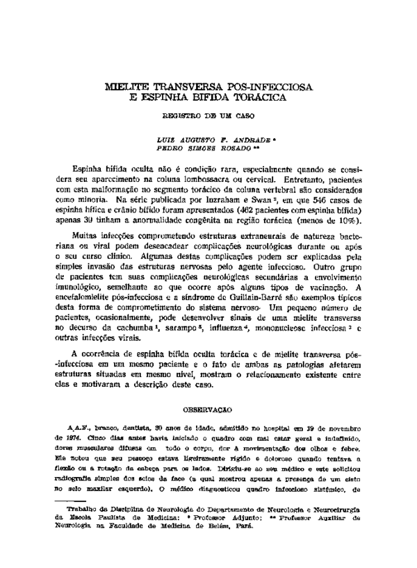 (PDF) Mielite transversa pós-infecciosa e espinha bifida toracica ...