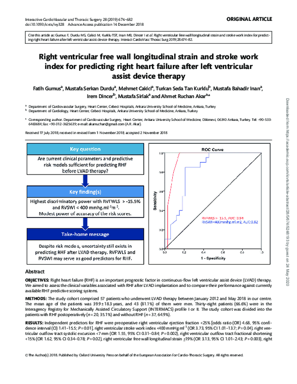 (PDF) Right ventricular free wall longitudinal strain and stroke work index for predicting right ...