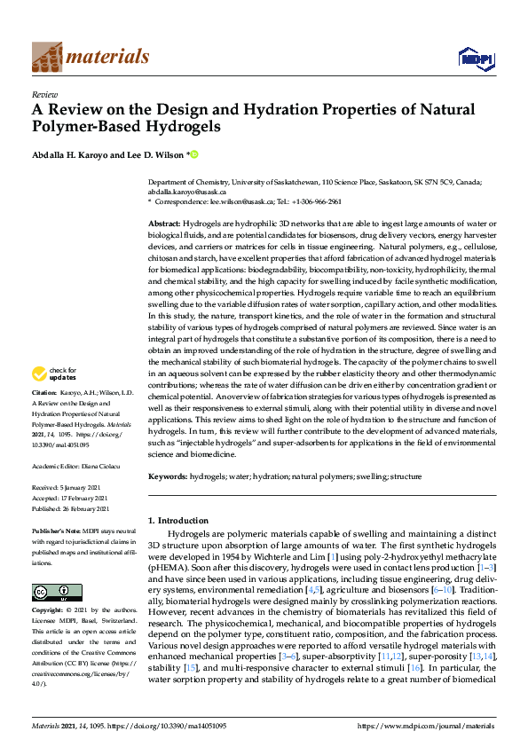 (PDF) A Review on the Design and Hydration Properties of Natural ...
