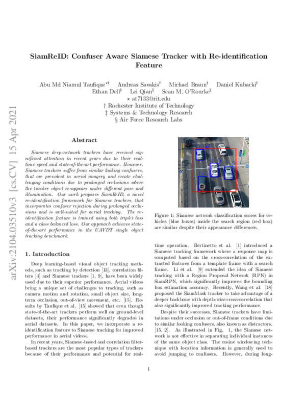 (PDF) SIAM-REID: confuser-aware Siamese tracker with re-identification feature