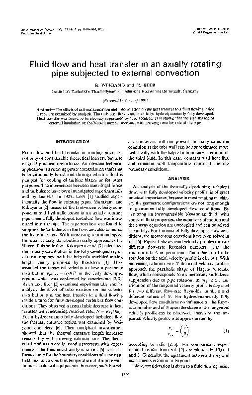 (PDF) Effects of Tube Rotation on Heat Transfer in Turbulent Flow