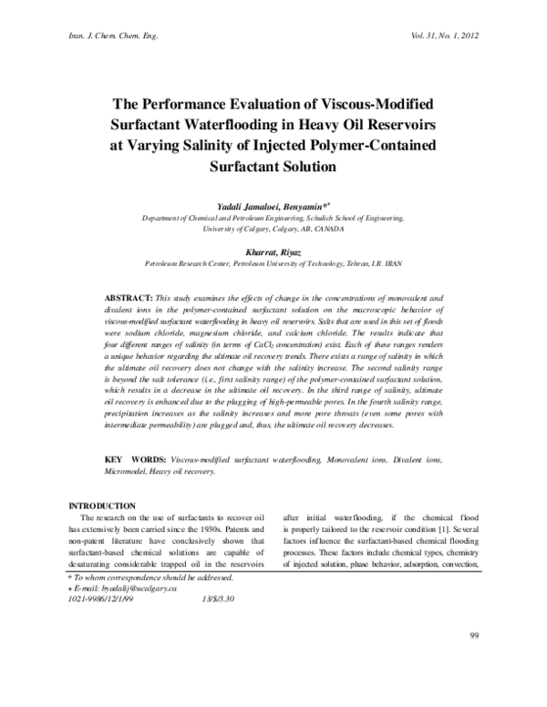 (PDF) The Performance Evaluation of Viscous-Modified Surfactant ...