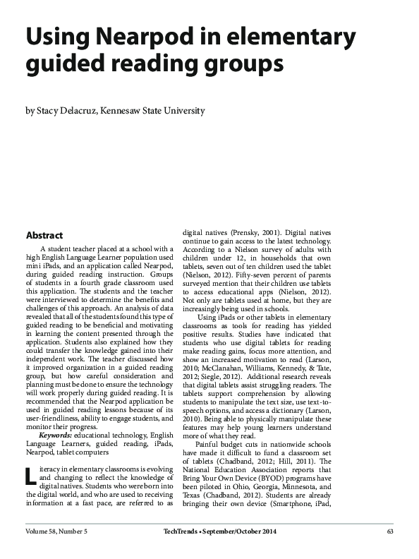 (PDF) Using Nearpod in elementary guided reading groups