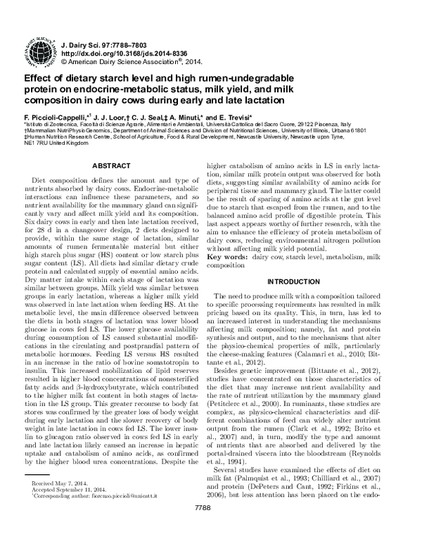 (PDF) Effect of dietary starch level and high rumen-undegradable protein on endocrine-metabolic ...