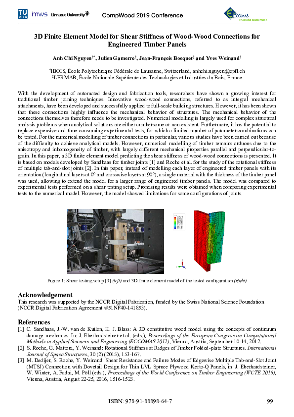 (PDF) 3D Finite Element Model for Shear Stiffness of Wood-Wood ...