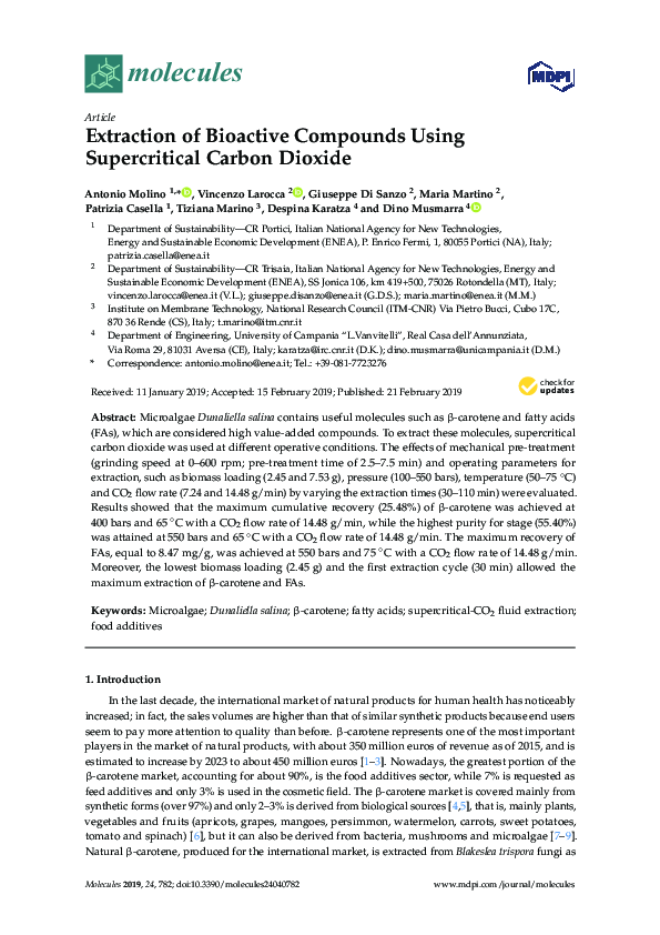 (PDF) Extraction of Bioactive Compounds Using Supercritical Carbon Dioxide