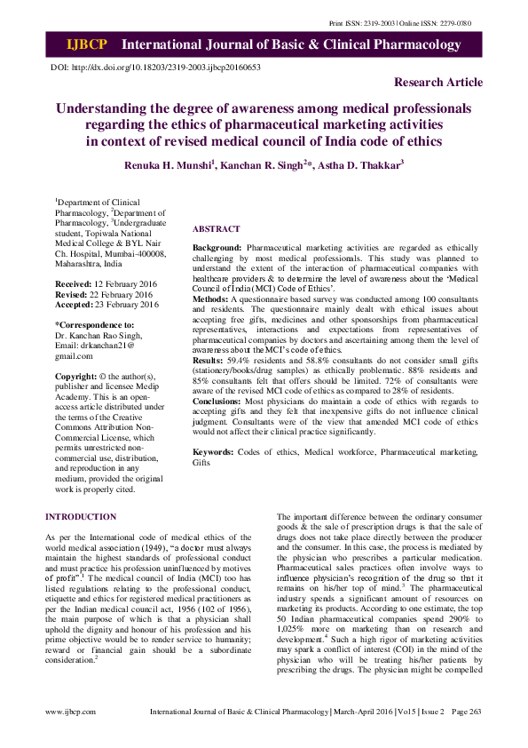 (PDF) Understanding the degree of awareness among medical professionals ...