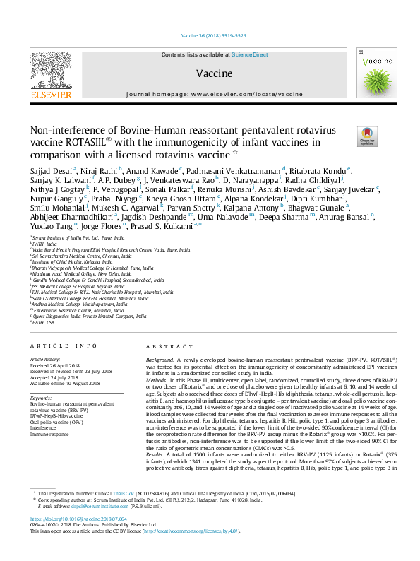 (PDF) Non-interference of Bovine-Human reassortant pentavalent ...
