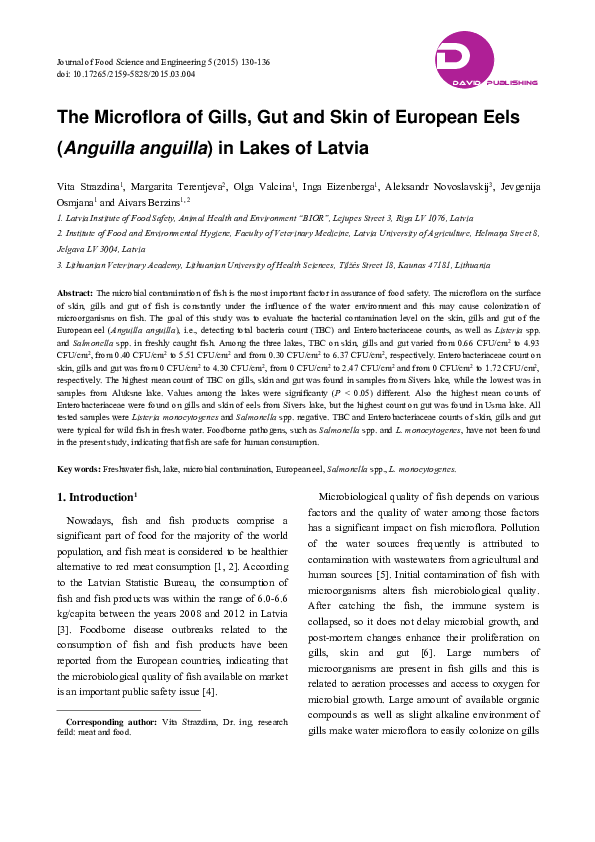 (PDF) The Microflora of Gills, Gut and Skin of European Eels (Anguilla ...
