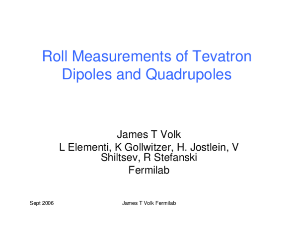 (PDF) Roll measurement of Tevatron dipoles and quadrupoles