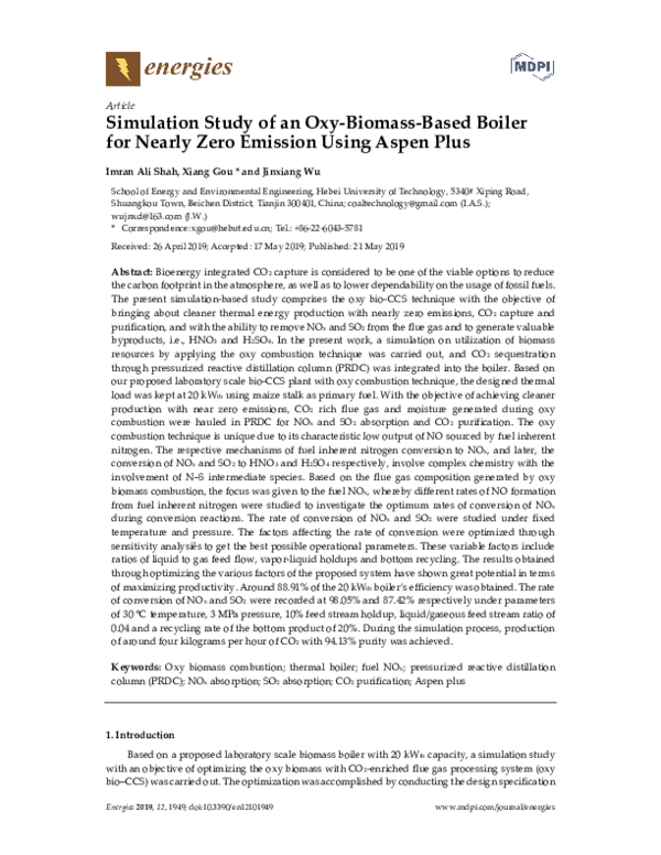 (PDF) Simulation Study of an Oxy-Biomass-Based Boiler for Nearly Zero ...