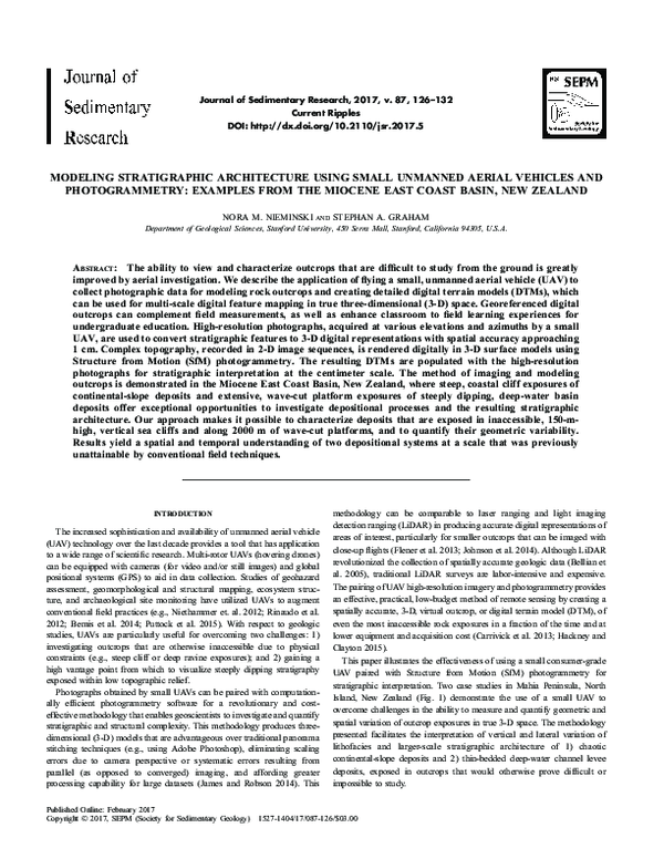 Pdf Modeling Stratigraphic Architecture Using Small Unmanned Aerial