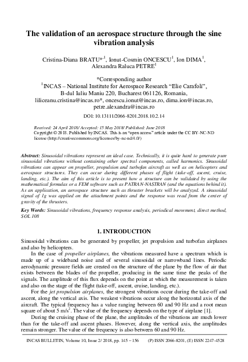 (PDF) The validation of an aerospace structure through the sine vibration analysis
