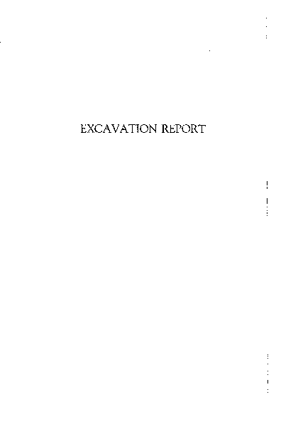 (PDF) Excavation report : introduction
