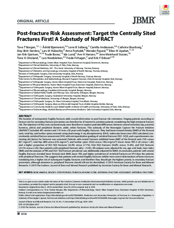 (PDF) Post‐fracture Risk Assessment: Target the Centrally Sited ...