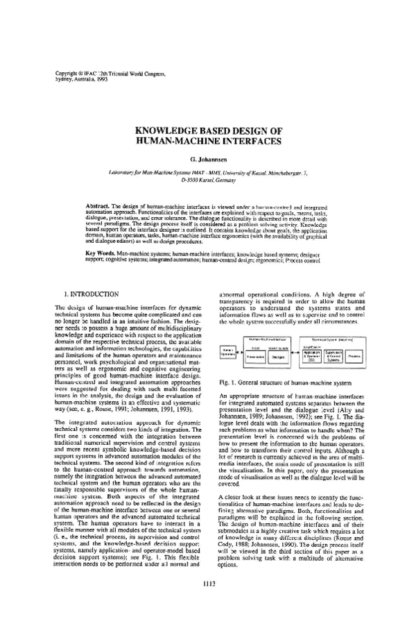 (PDF) Knowledge-based design of human-machine interfaces