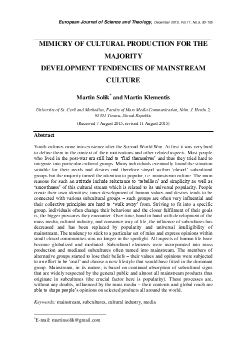 (PDF) Mimicry of Cultural Production for the Majority Development ...