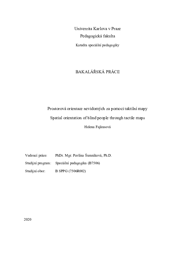 (PDF) Spatial orientation of blind people through tancil maps