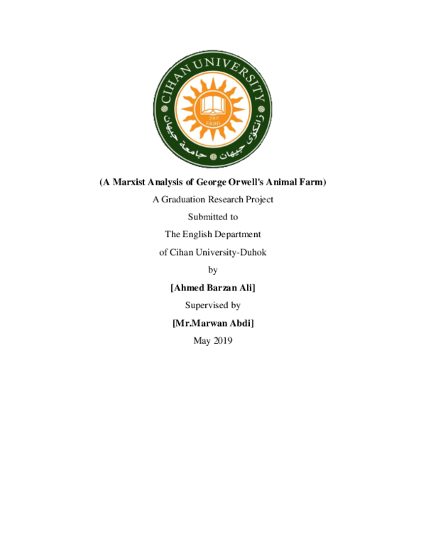 (PDF) Ahmed Barzan’s research of Marxist analysis of George Orwell’s ...