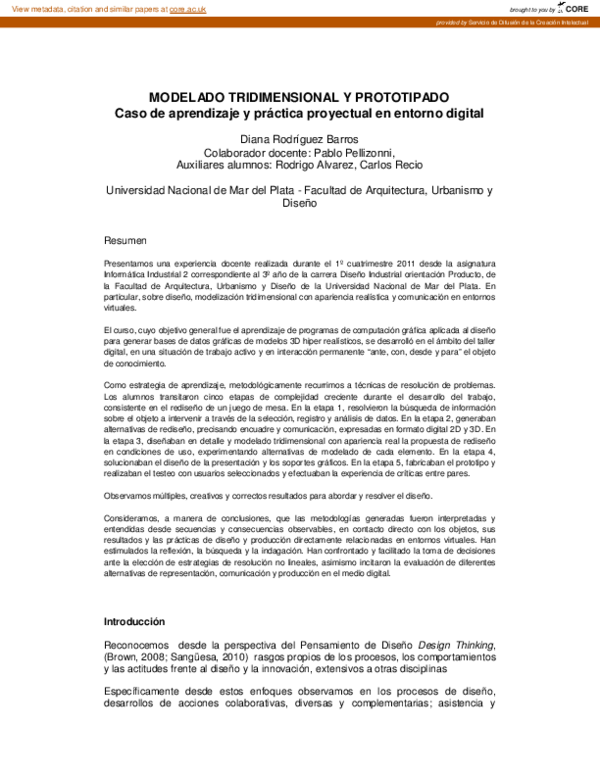 (PDF) Modelo tridimensional y prototipado
