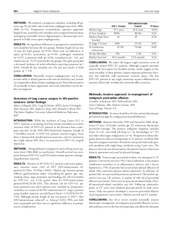 (PDF) Minimally invasive approach to management of malignant ...