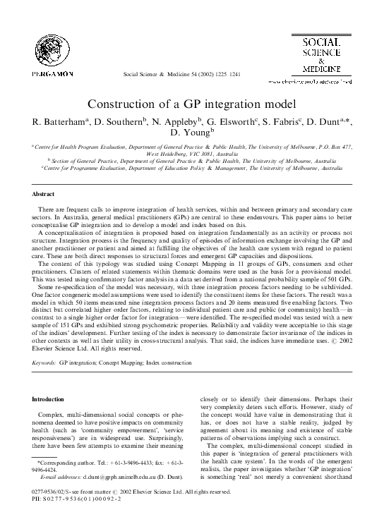(PDF) Construction of a GP integration model