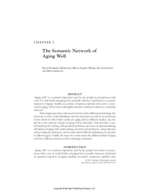 (PDF) The Semantic Network of Aging Well