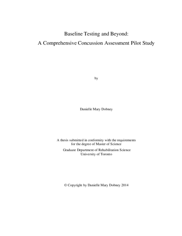 (PDF) Baseline Testing and Beyond: A Comprehensive Concussion ...