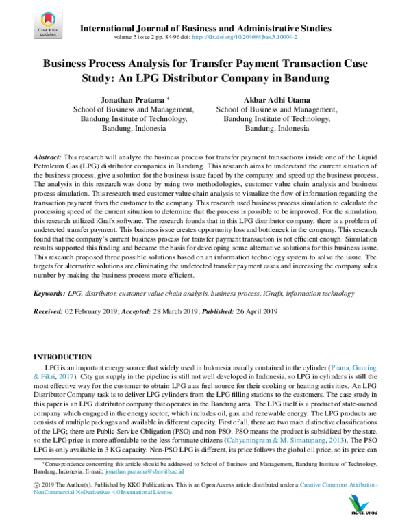 (PDF) Business Process Analysis for Transfer Payment Transaction Case ...