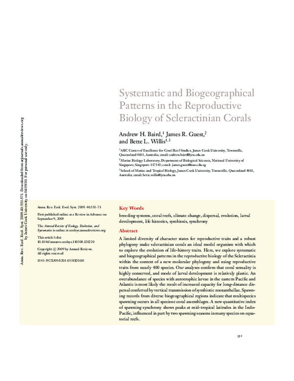 (PDF) Systematic and Biogeographical Patterns in the Reproductive ...