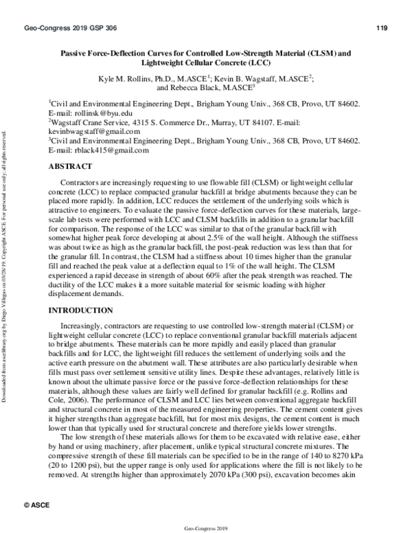 (PDF) Passive Force-Deflection Curves for Controlled Low-Strength ...