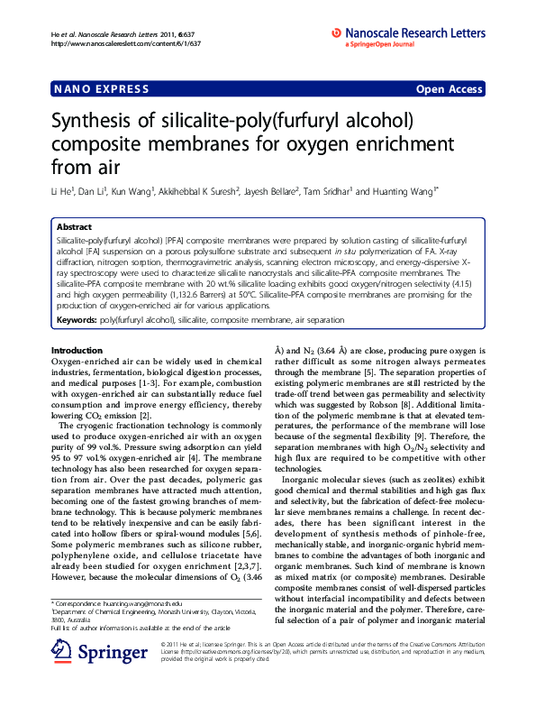 (PDF) Synthesis of silicalite-poly(furfuryl alcohol) composite ...