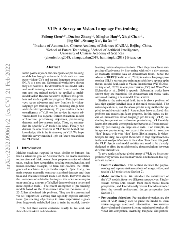(PDF) VLP: A Survey on Vision-Language Pre-training