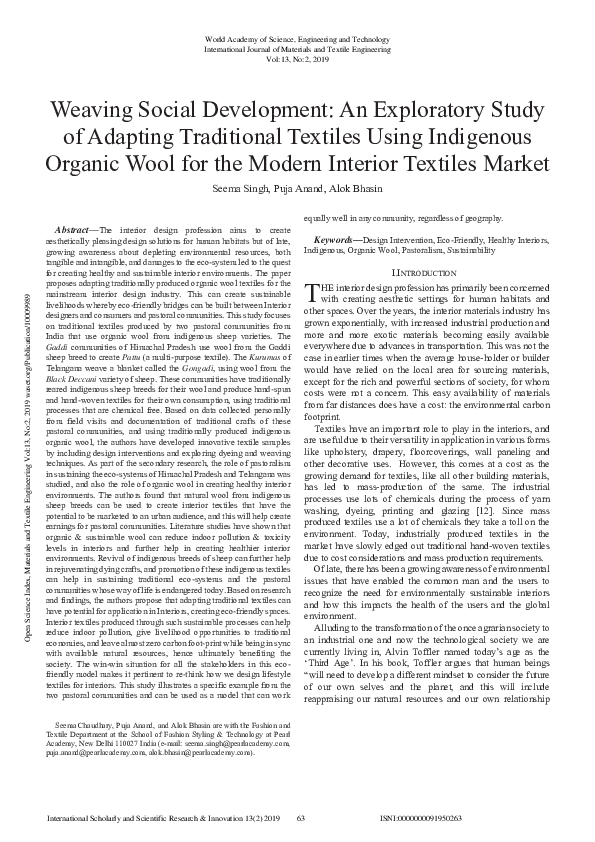 (PDF) Weaving Social Development: An Exploratory Study of Adapting ...