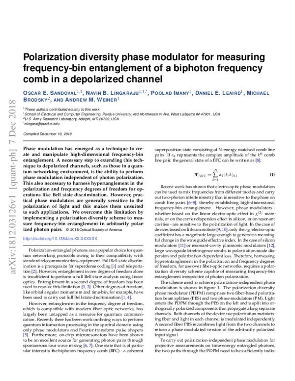 (PDF) Polarization diversity phase modulator for measuring frequency ...