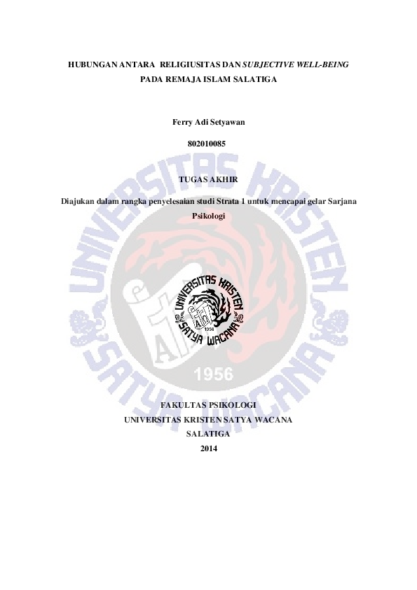 (PDF) Hubungan antara Religiusitas dan Subjective Well-Being pada ...