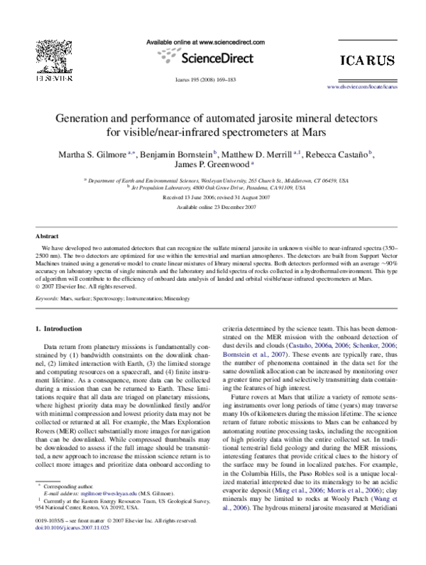 (PDF) Generation and performance of automated jarosite mineral ...