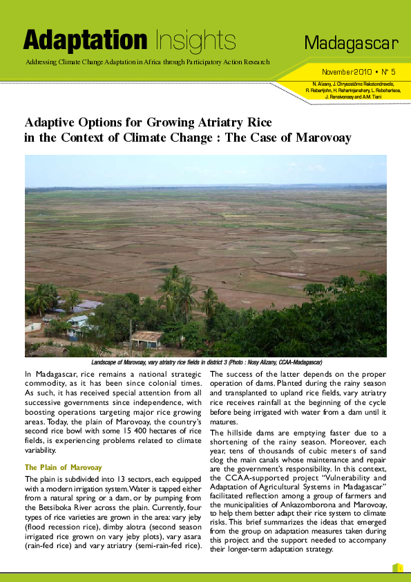 (PDF) Adaptive Options for Growing Atriatry Ricein the Context of ...