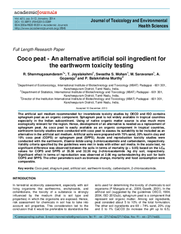 (PDF) Coco peat - An alternative artificial soil ingredient for the ...