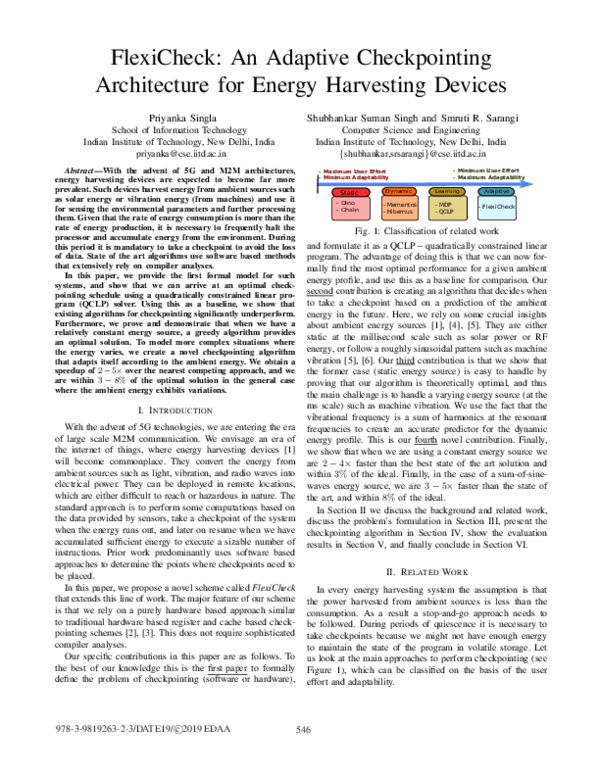(PDF) FlexiCheck: An Adaptive Checkpointing Architecture for Energy Harvesting Devices ...