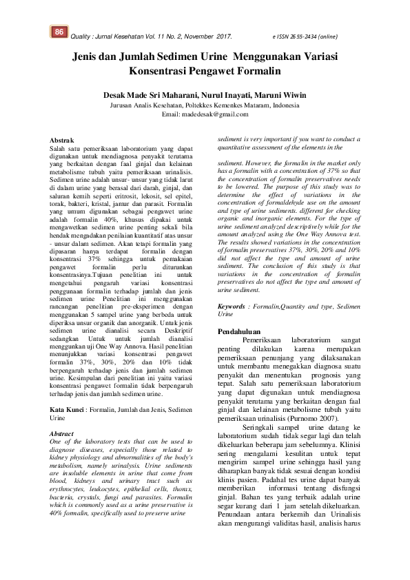 (PDF) Jenis dan Jumlah Sedimen Urine Menggunakan Variasi Konsentrasi ...