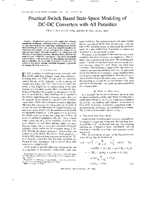 Pdf Practical Switch Based State Space Modeling Of Dc Dc Converters