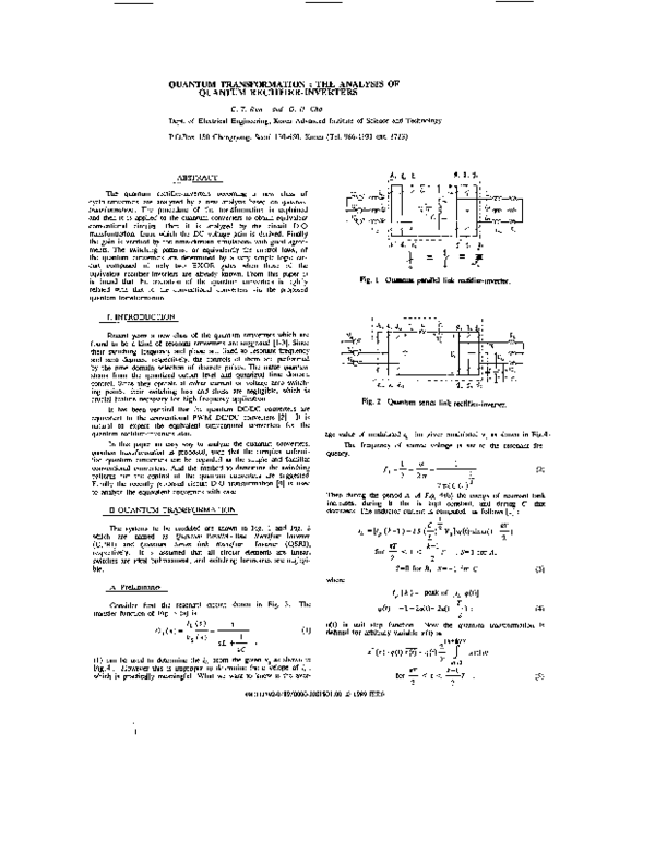 (PDF) Quantum transformation: the analysis of quantum rectifier-inverters